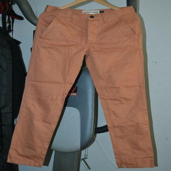 Topman | Pants | Mens Topman Moto Skinny Slim Chino Pants W3 Brown ...